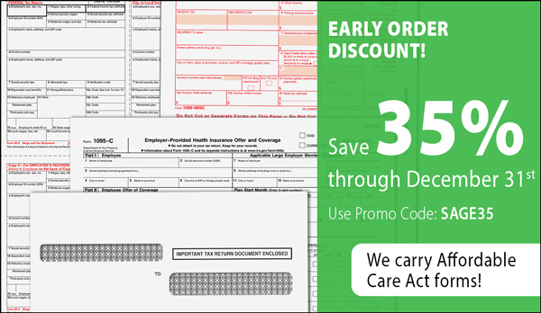 35% off all tax forms and tax envelopes through December 31, 2021!